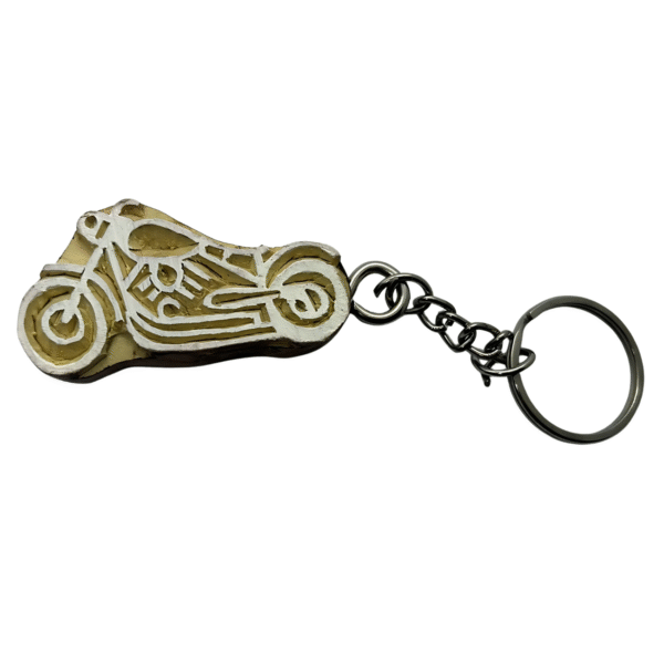 Motor Bike - Wooden Block Key Chain - vaachak-in